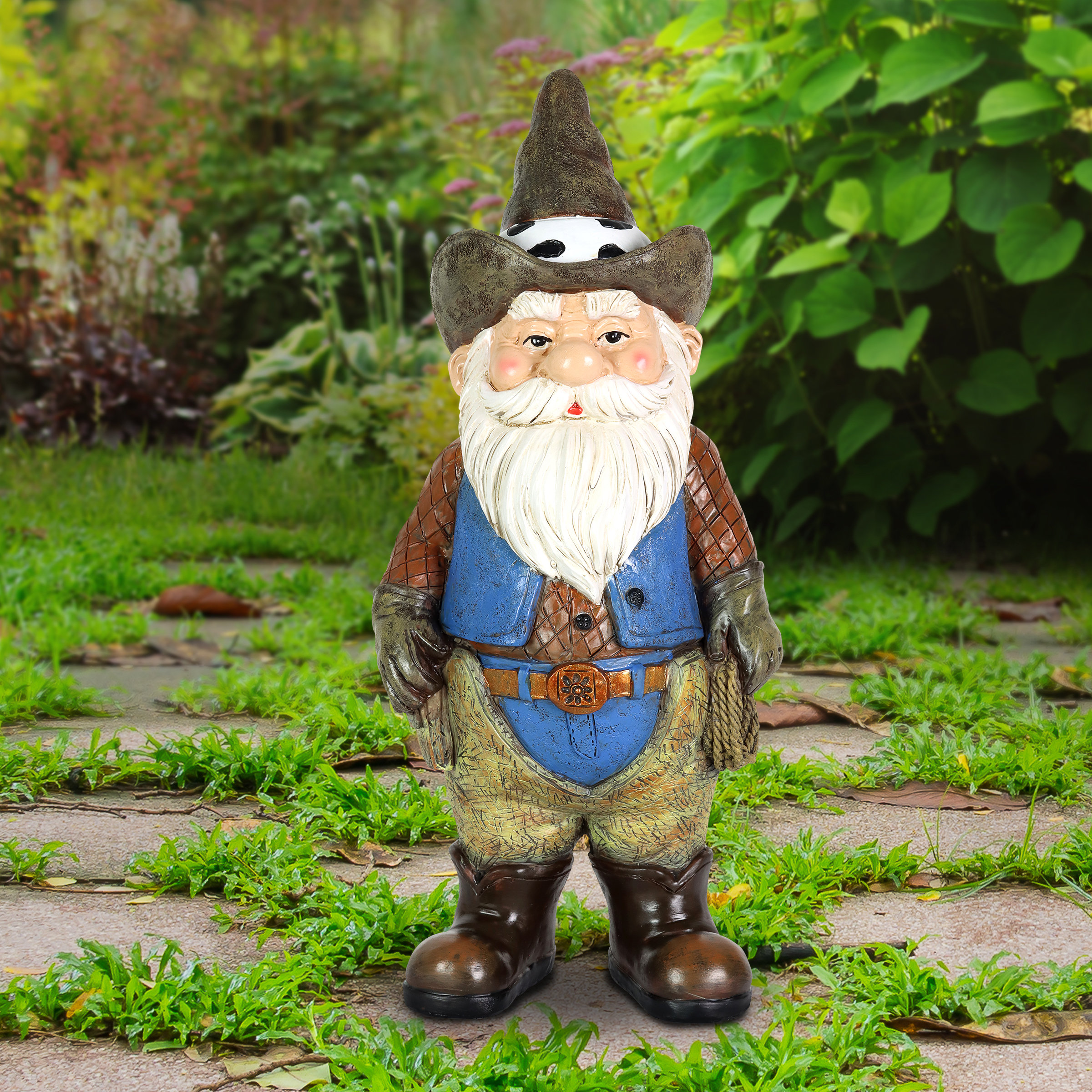 Exhart Bronco Billy Cowboy Gnome Garden Statue | Wayfair
