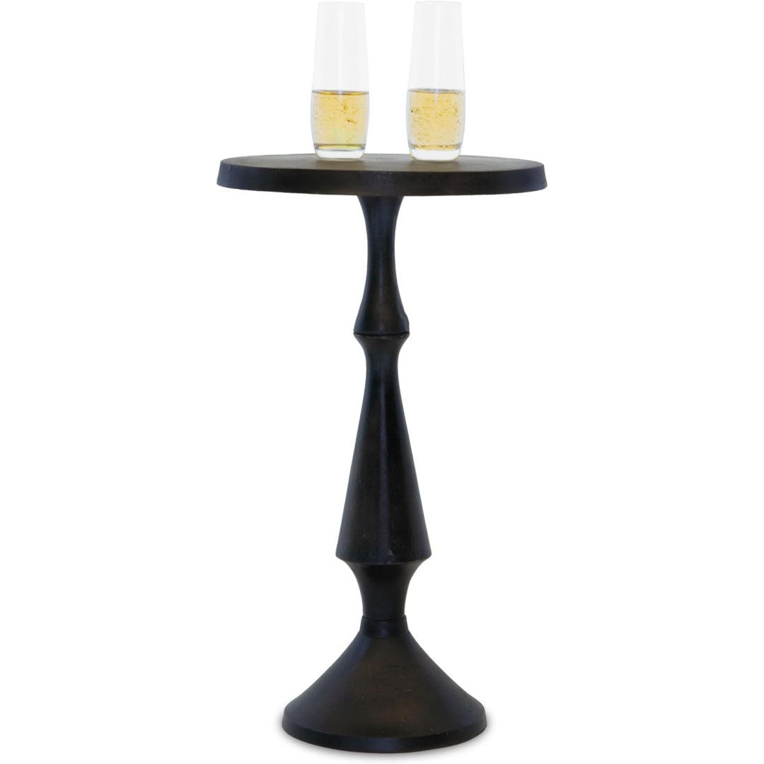Pad Liquidators Small Round Black Side Table, 21" Height, Vintage Metal ...
