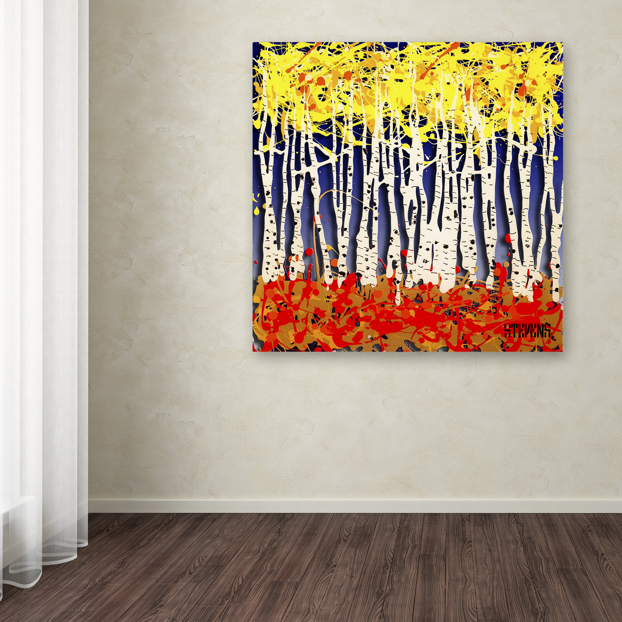 Wrought Studio White Aspens by Roderick Stevens - Print on Canvas ...