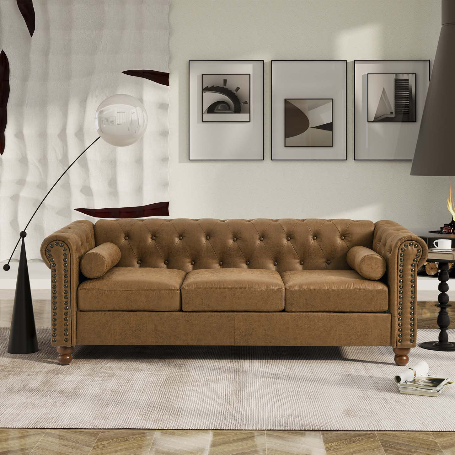 Alcott Hill® Comfy Sofa, Modern Sofa Upholstered Sofa Chesterfield ...