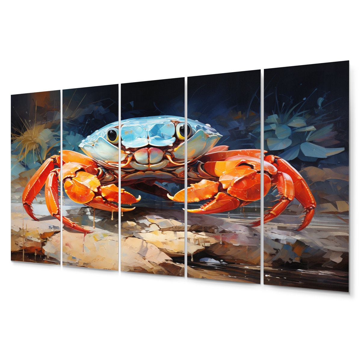 Dovecove Crab Coastal Guardian Collage - Animals Metal Wall Art Set ...