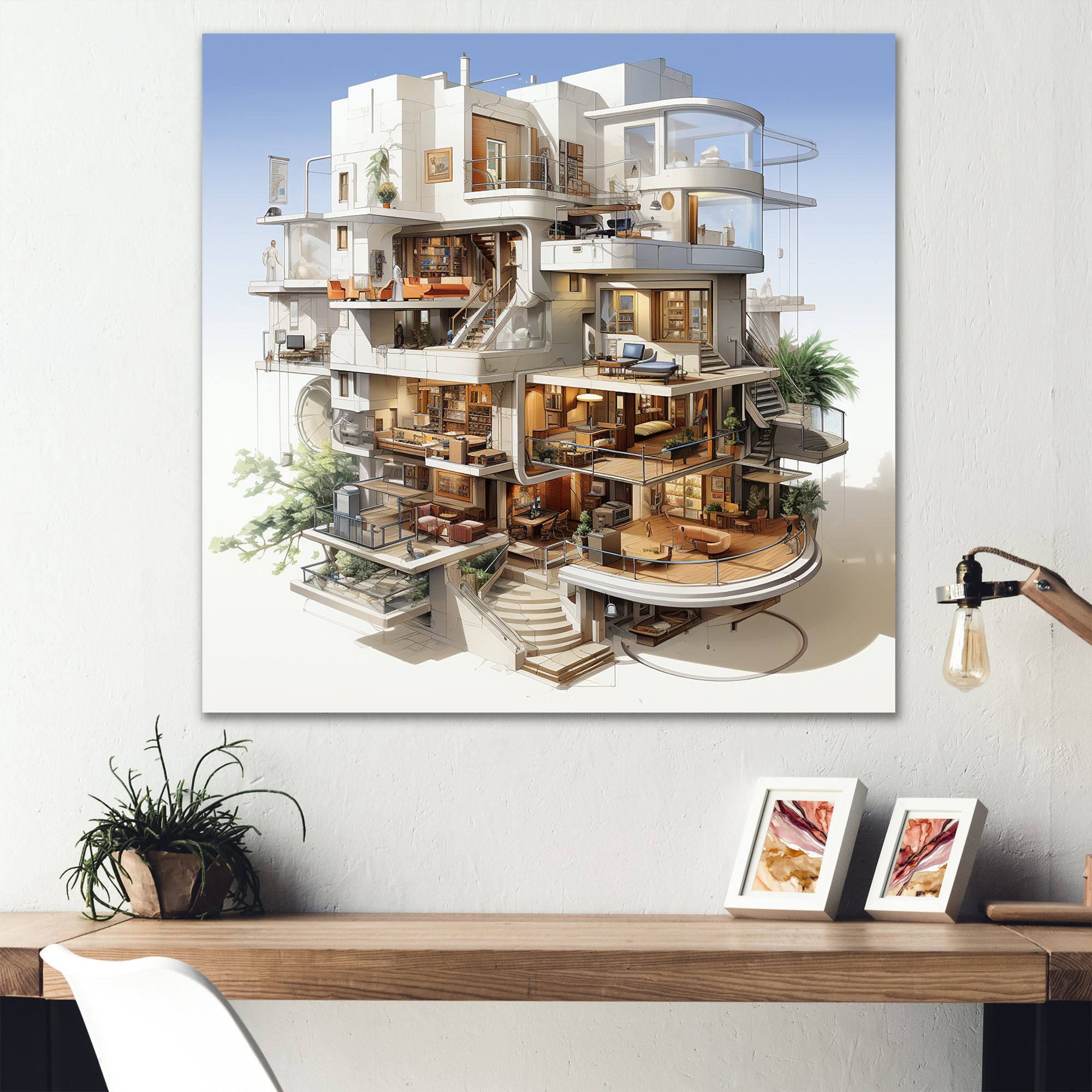 Winston Porter Analytic Drawing Of A Hotels Lodges II On Canvas Print ...