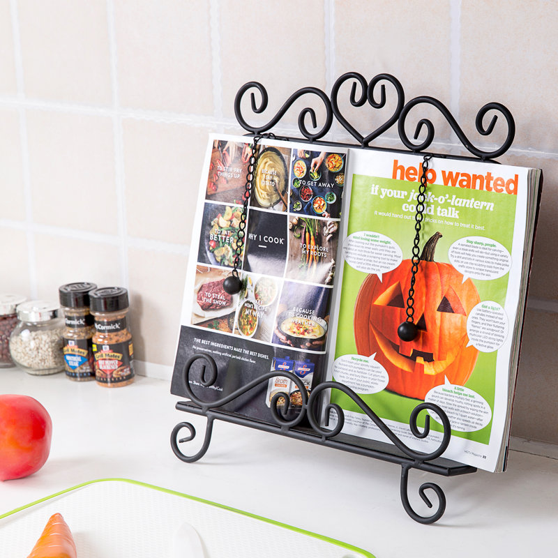 MyGift Kitchen Counter Metal Cook Book Stand | Wayfair