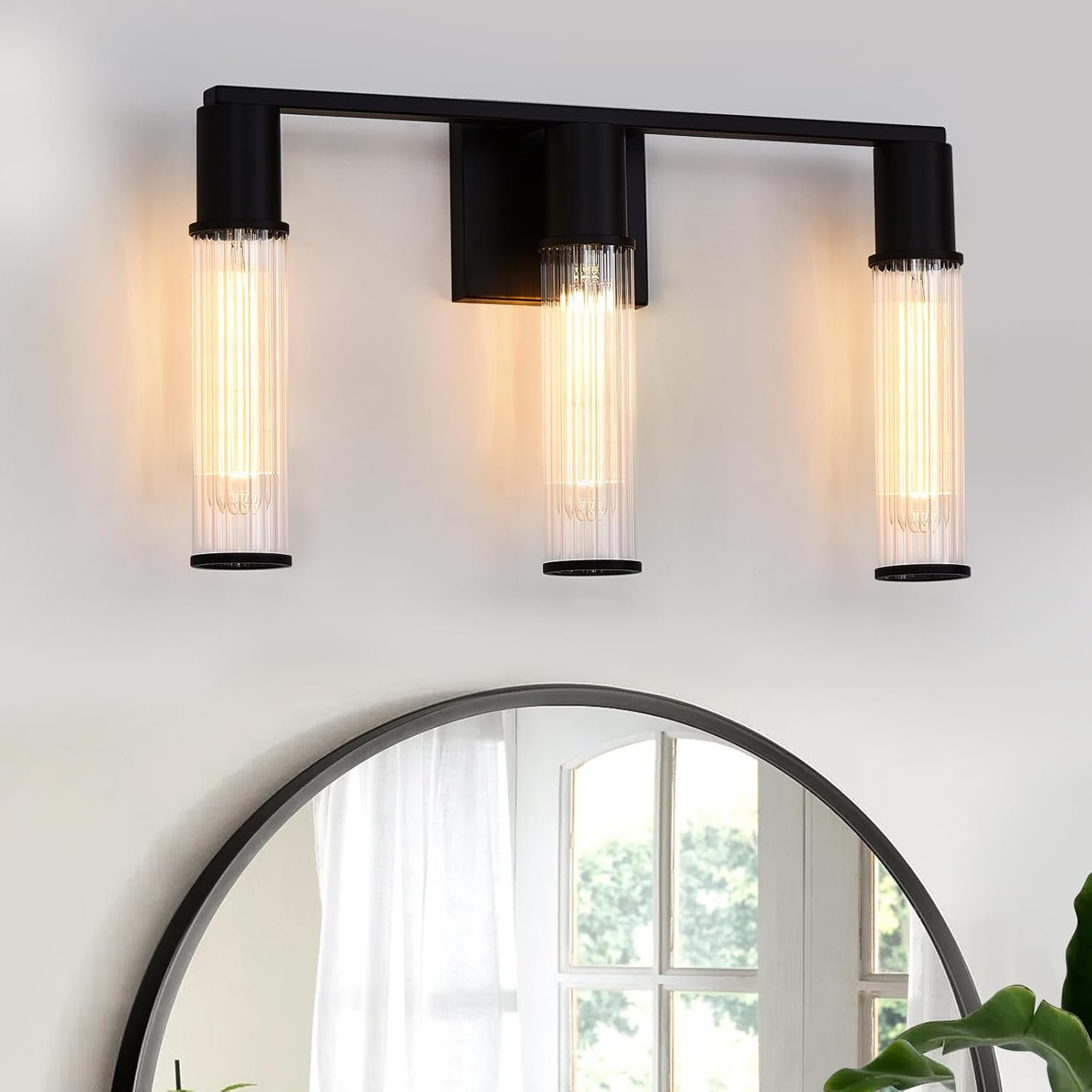 BEAUTY DEPOT 3-Light Black Vanity Light, Modern Farmhouse Bathroom ...