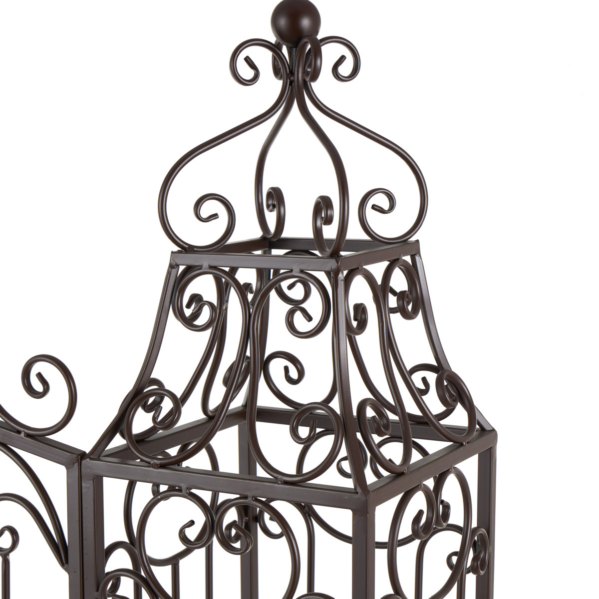 Astoria Grand Vella Metal Indoor Outdoor Scrollwork Arched Gate Garden ...