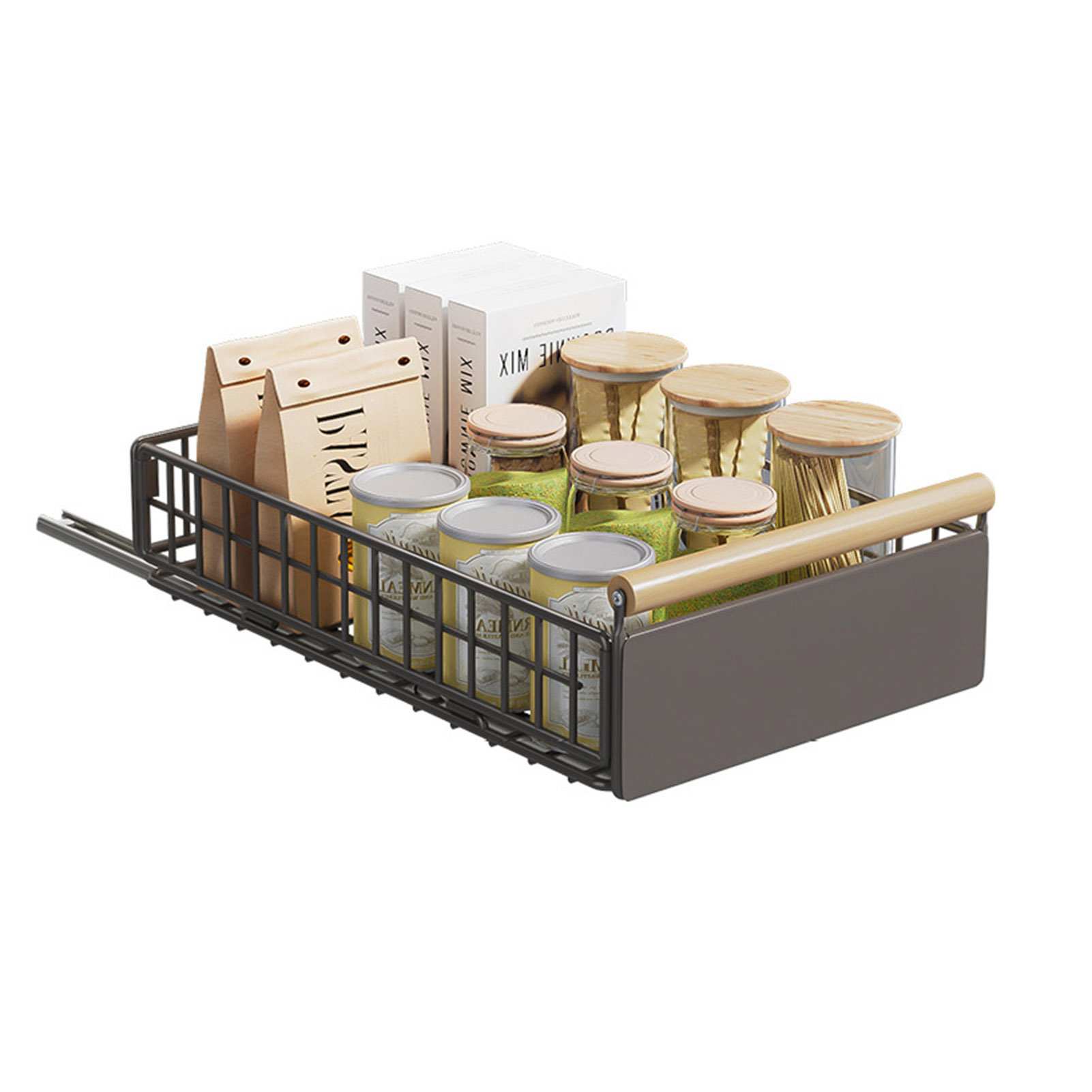 Rebrilliant Storage Drawer Rack Self-adhesive Sliding Rail No Drilling ...