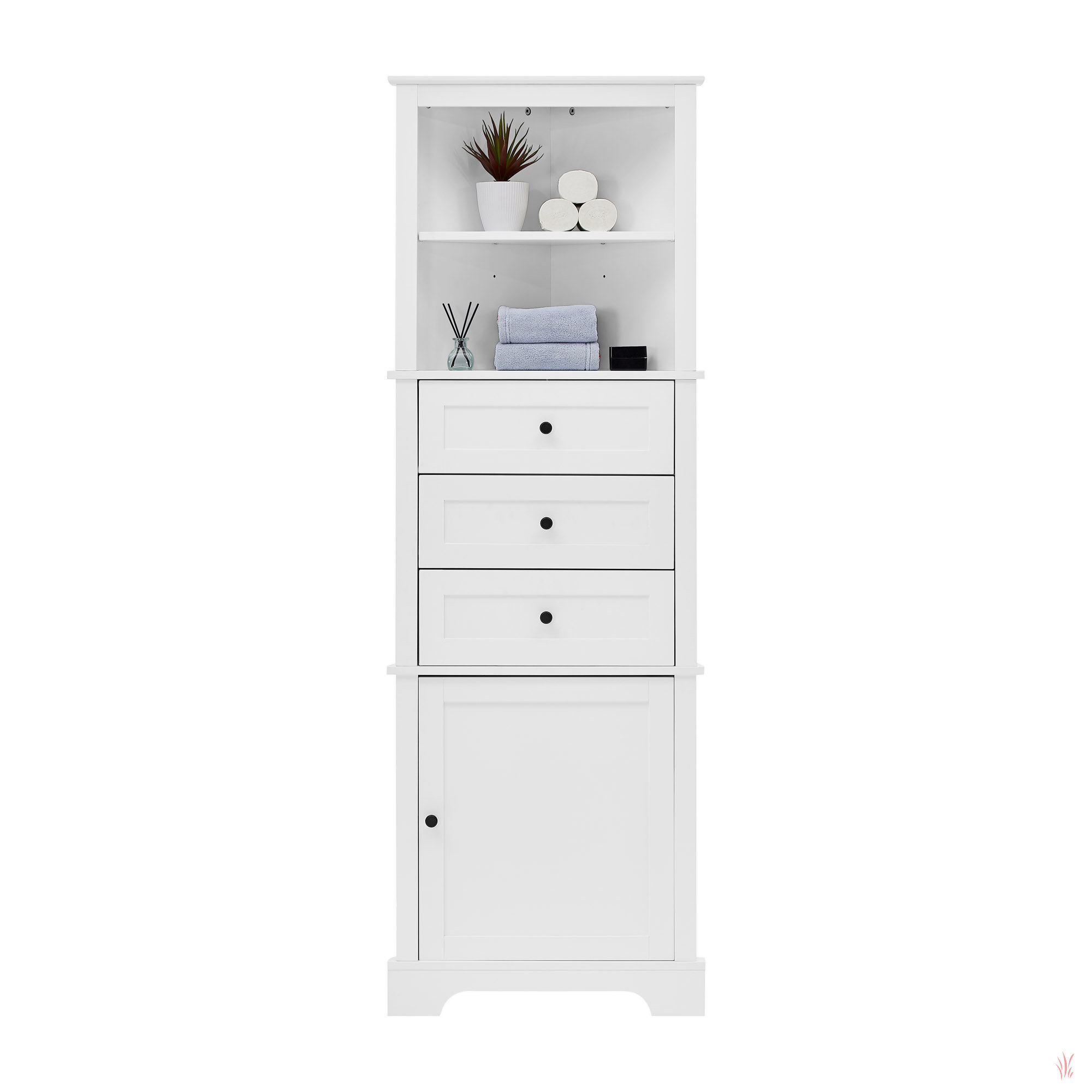 Lark Manor™ Triangle Tall Cabinet With 3 Drawers And Adjustable Shelves ...
