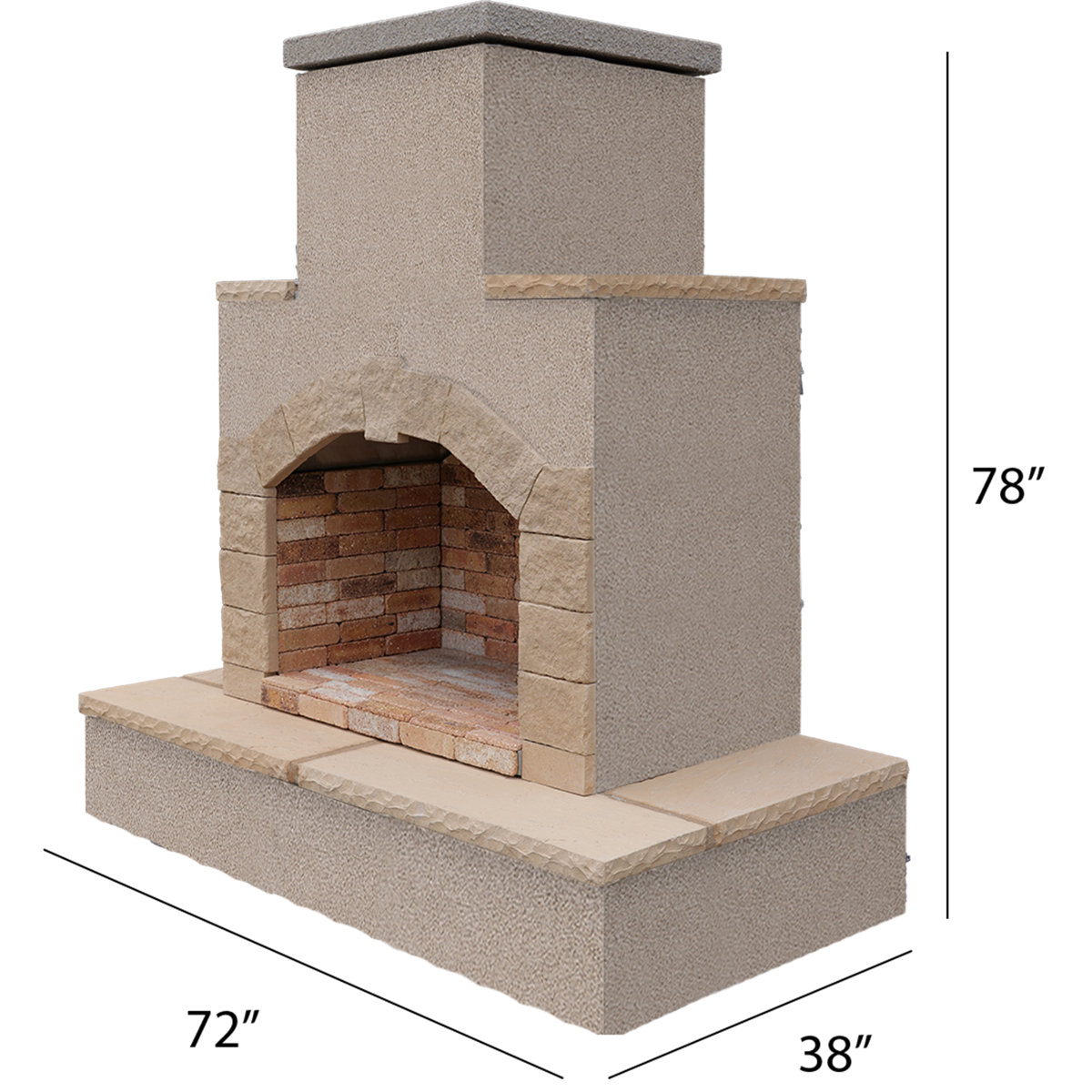 Cal Flame 78" H Propane Outdoor Fireplace | Wayfair
