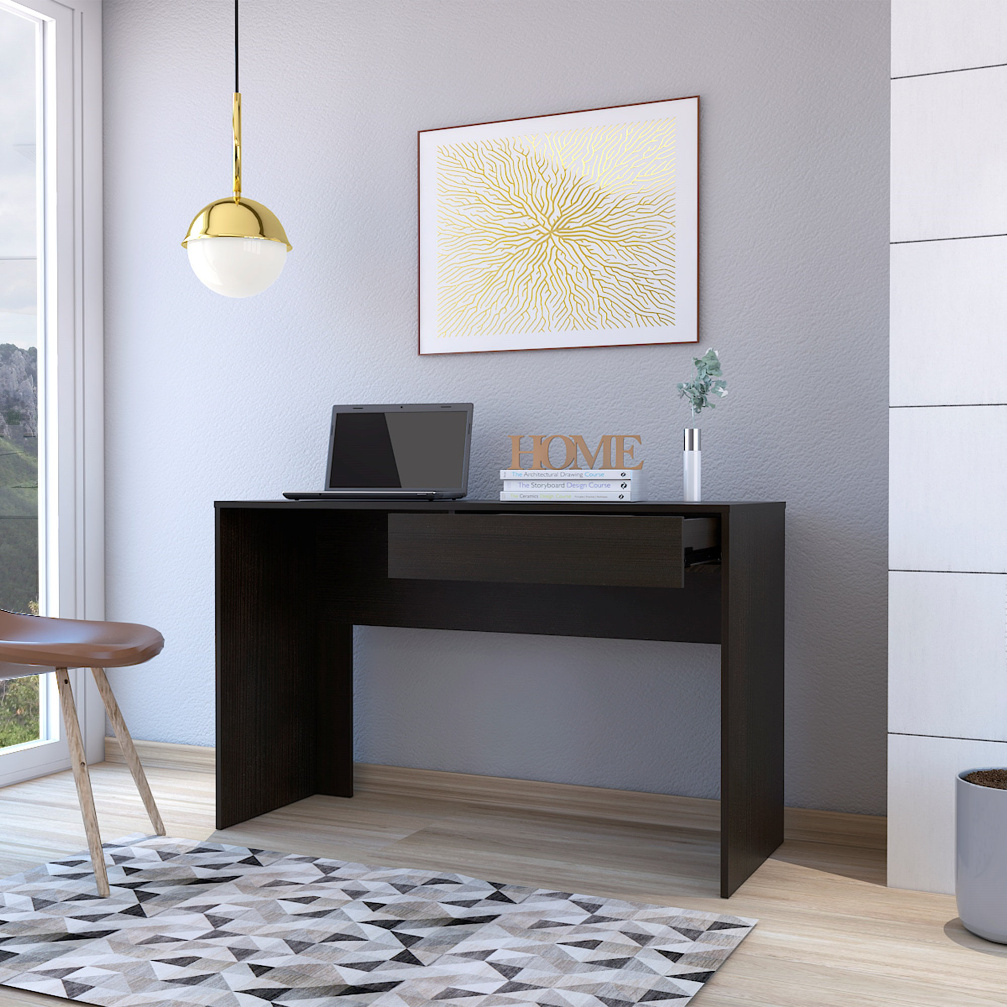 Ebern Designs Acre Writing Computer Desk, One Drawer (Desk) | Wayfair