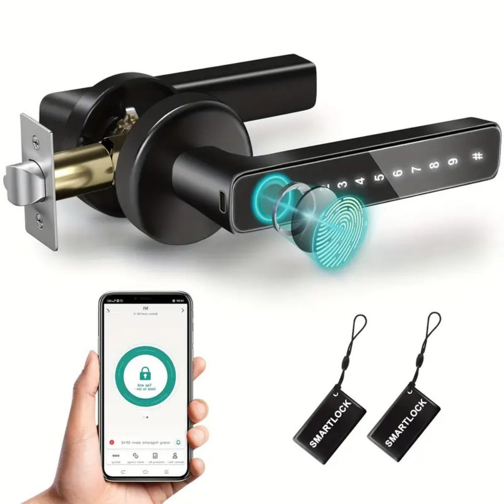 LinsCraft Smart Fingerprint Door Lock Knob - Keypad Door Lock With ...