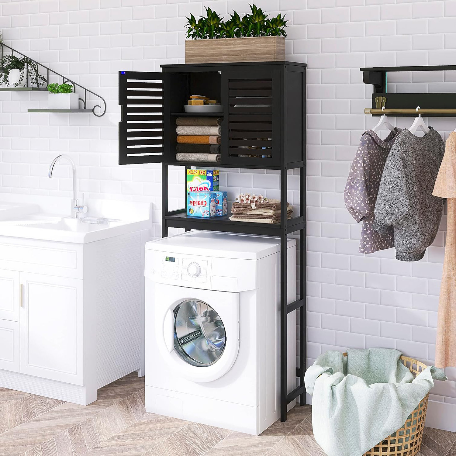 Red Barrel Studio® Over The Toilet Freestanding Space Saver Toilet Rack ...