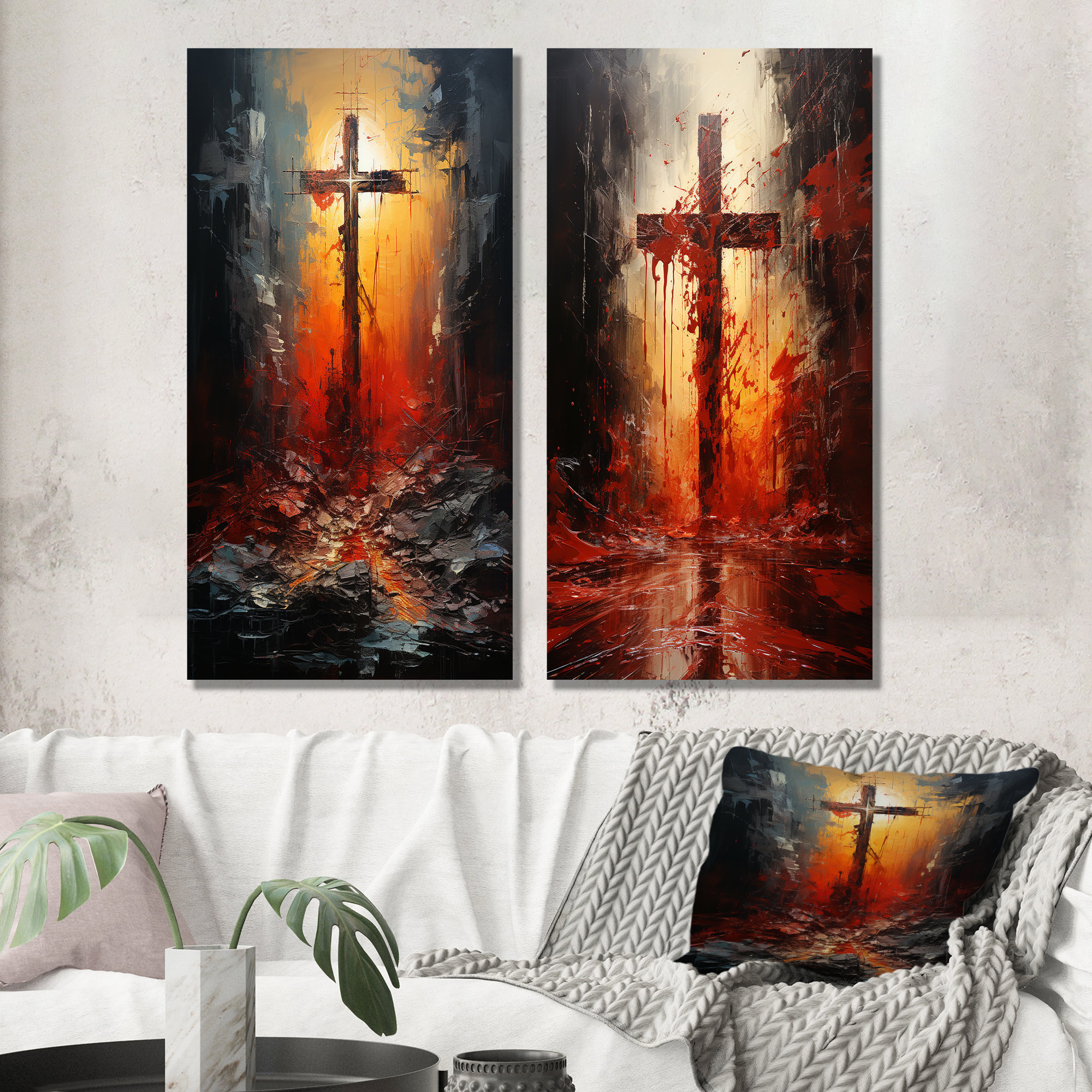 Winston Porter Cross At Calvary Blood Red Collage - Christianity Wall ...