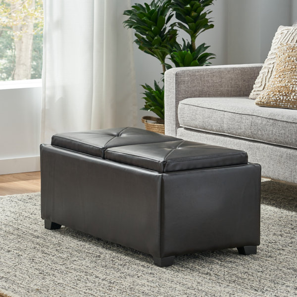 Darby Home Co Allison Leather Ottoman & Reviews | Wayfair