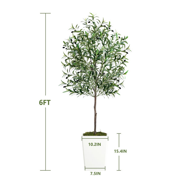 Red Barrel Studio Artificial Olive Tree 8Ft - Long Lasting And Alluring ...