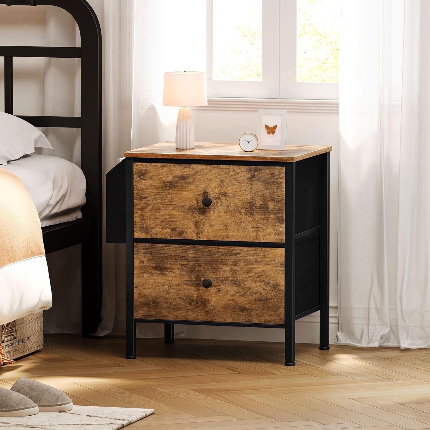 17 Stories Night Stand With Drawers For Bedroom - Small Nightstand With ...