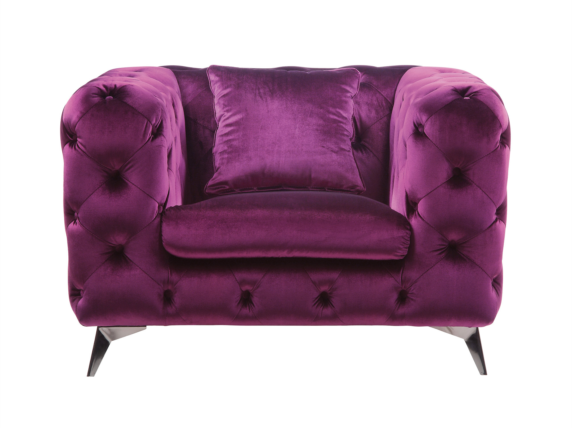 Everly Quinn Atronia Purple Velvet Chair | Wayfair