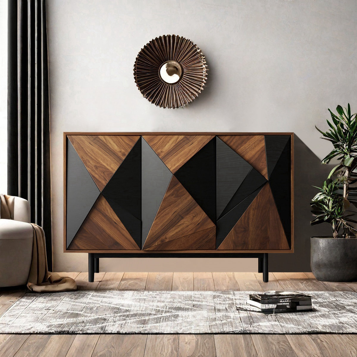 Ruthber Solutions Multi-functional sideboard cabinet in living room ...