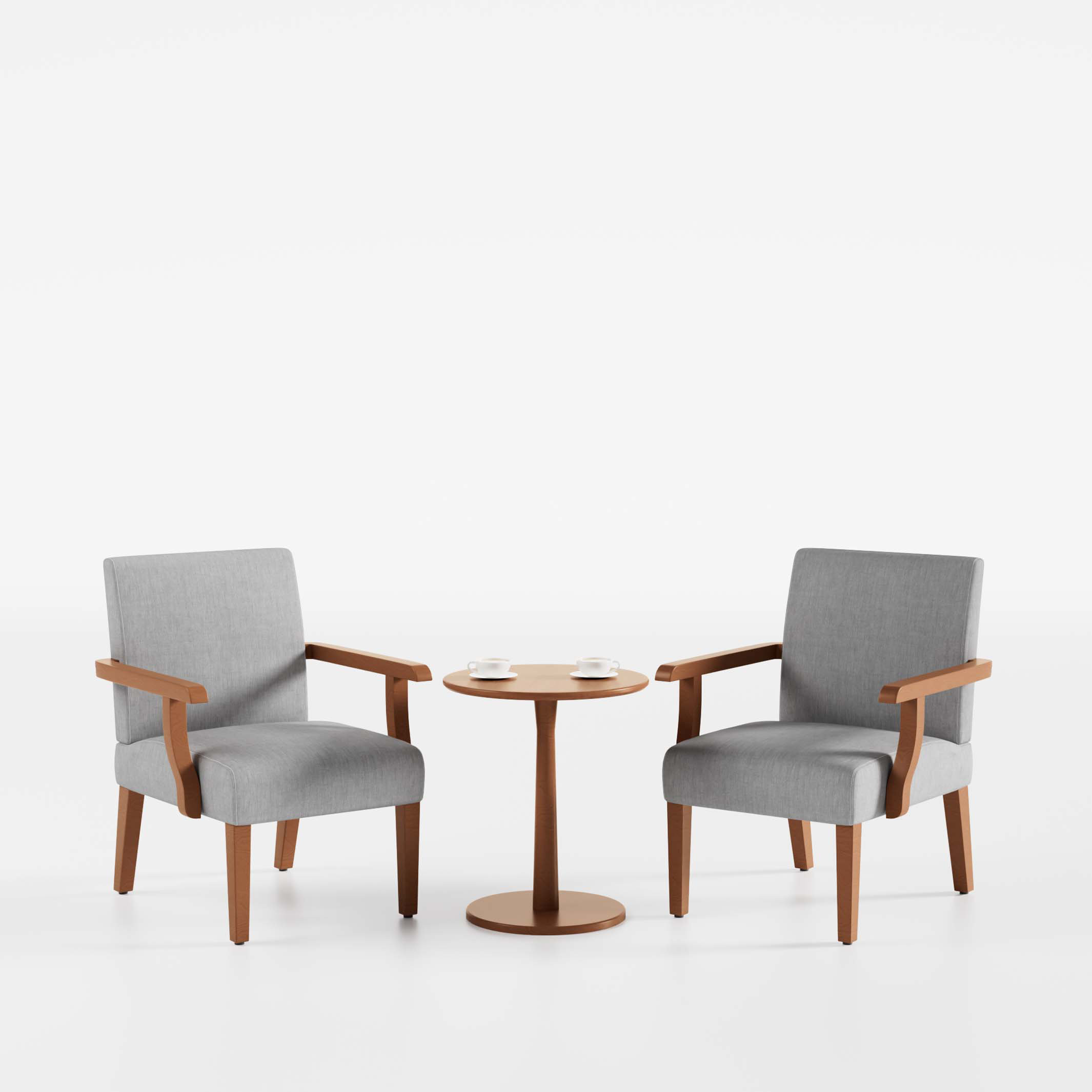 Latitude Run® Fabric Accent Arm Chair Set of 2 with Round Wood Table ...