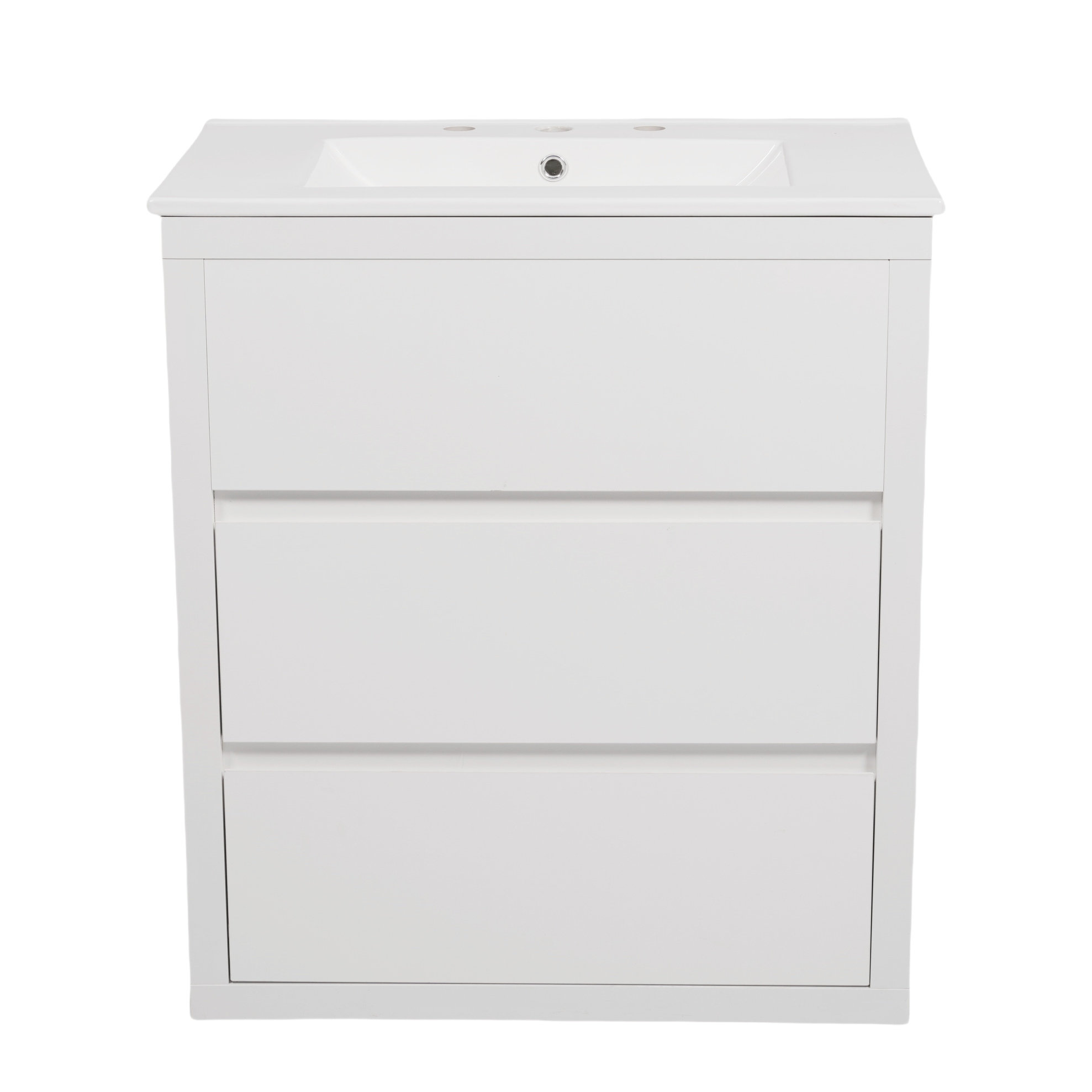 Lark Manor™ 30" American Design Bathroom Vanity With Glossy Ceramic ...