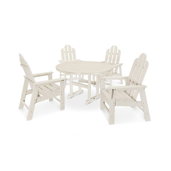 POLYWOOD® Long Island 5-Piece Round Farmhouse Dining Set | Wayfair