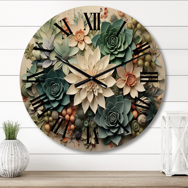 Bless international Nikiyah Solid Wood Wall Clock | Wayfair