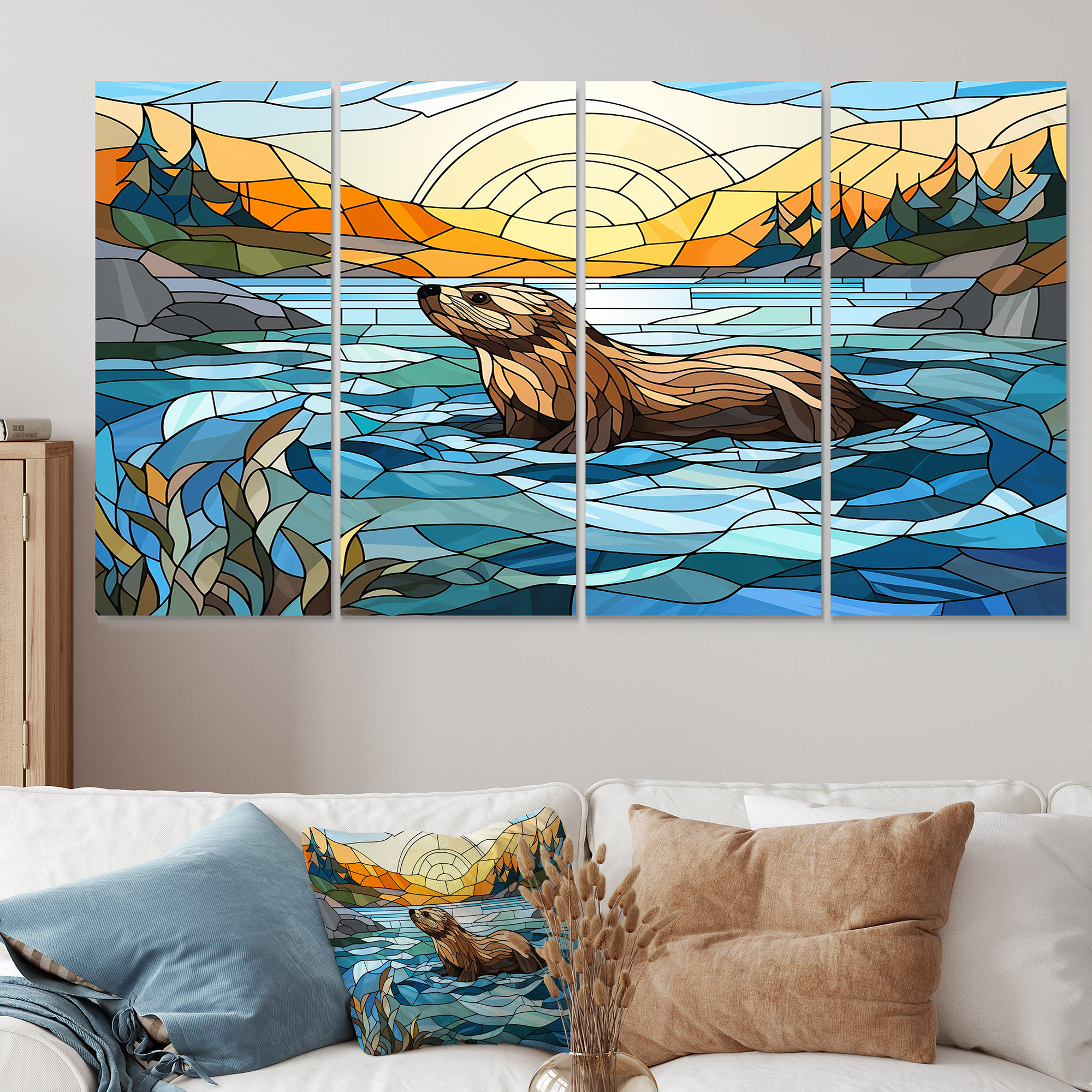 Millwood Pines Enchantaing Beaver Mosaic - Beaver 4 Piece Wall Art Set ...