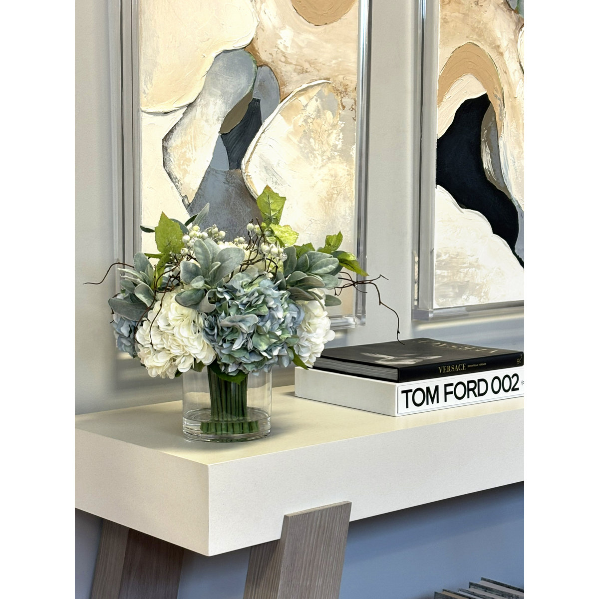 Creative Displays, Inc. Floral Arrangement with Hydrangeas, Lamb's Ear ...