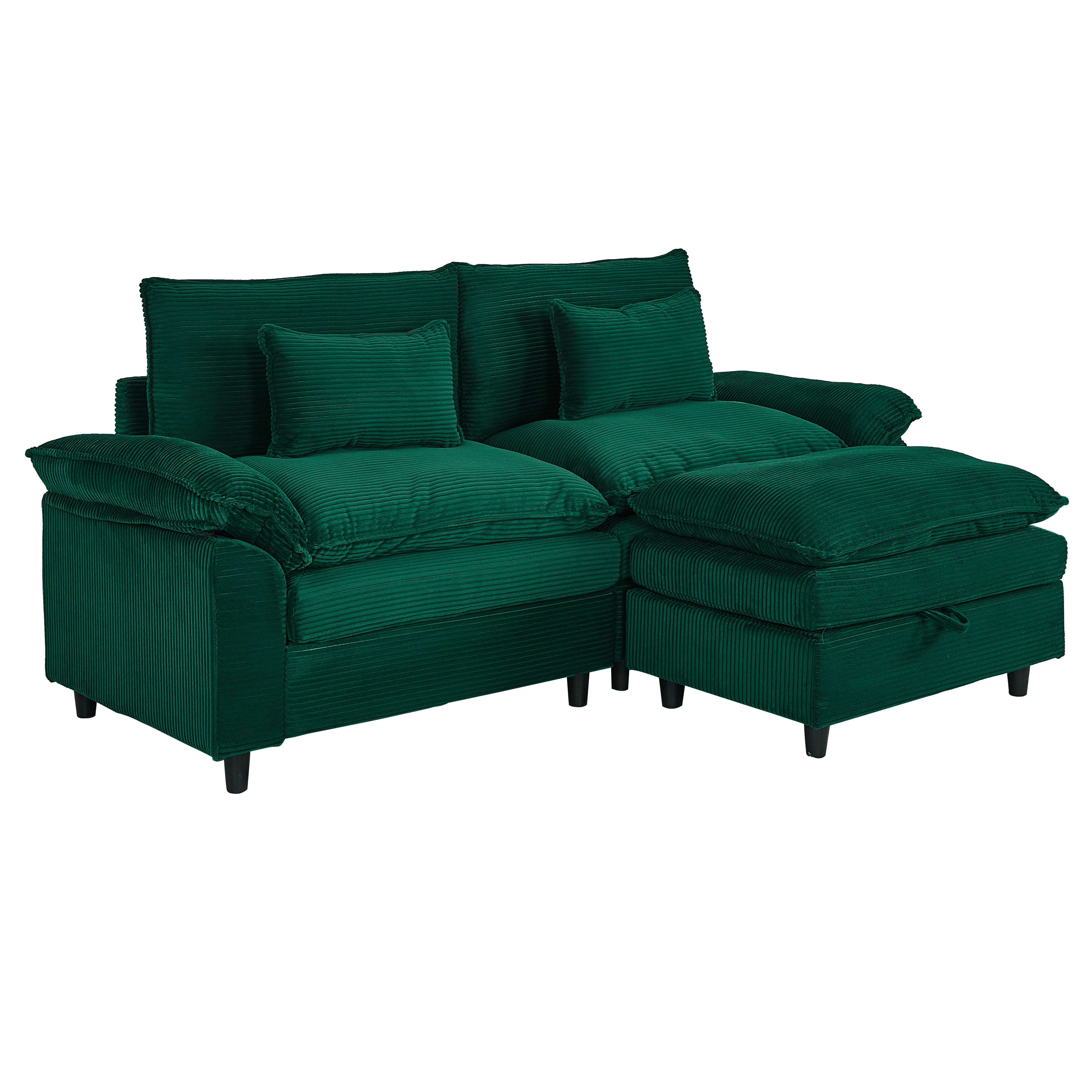 Latitude Run® Modern Corduroy Comfort Upholstered Combo Sofa With ...