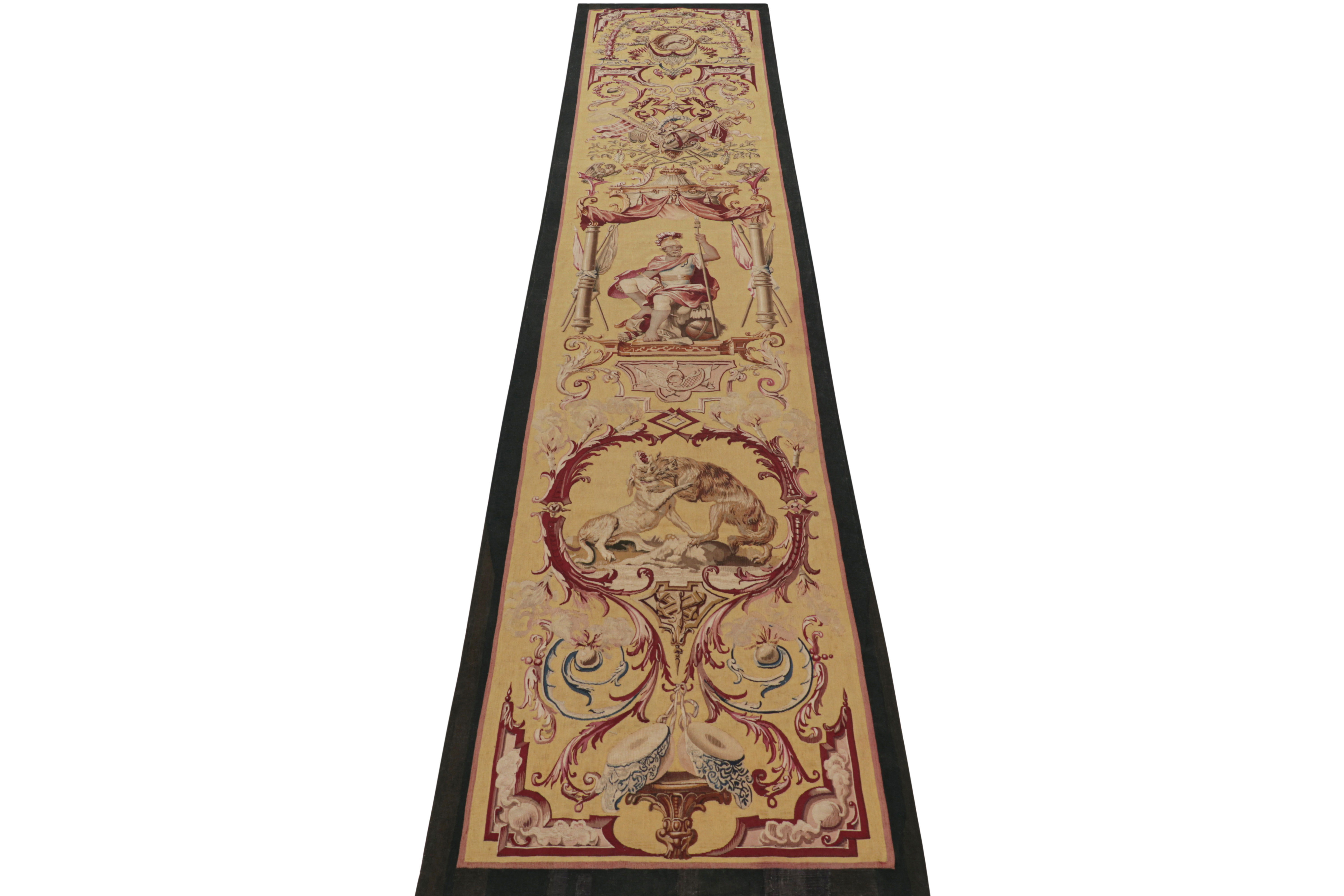 Rug & Kilim Antique Audran "Mois Grotesques" Gobelins Pictorial Panel ...