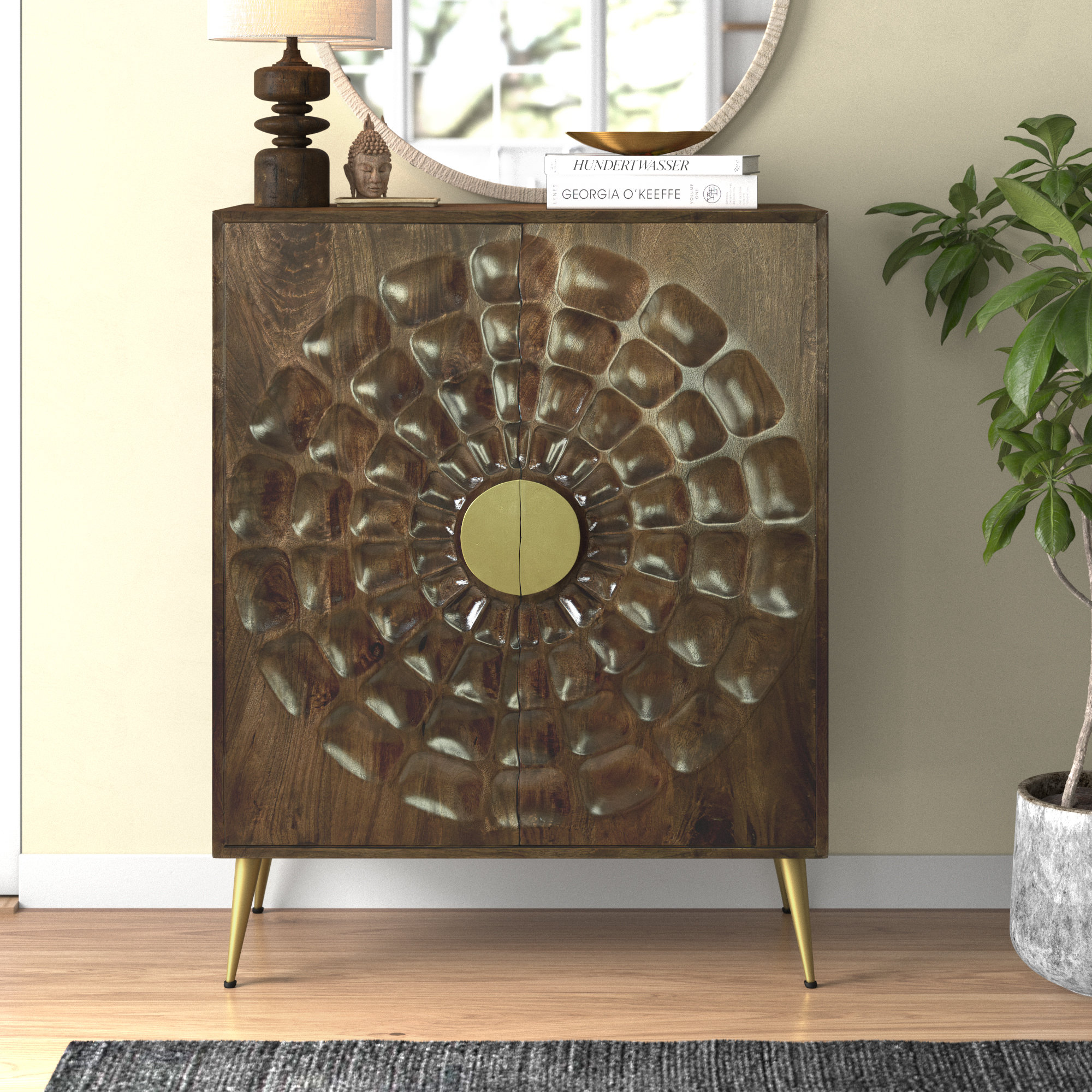 Langley Street Hallam Solid Wood Accent Cabinet | Wayfair