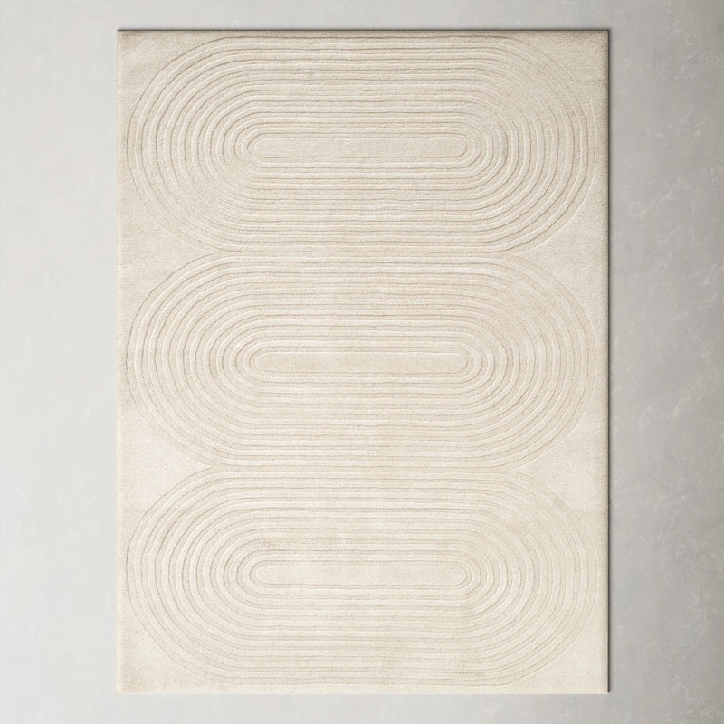 Tillie Geometric Handmade Tufted Wool Ivory Area Rug & Reviews | AllModern