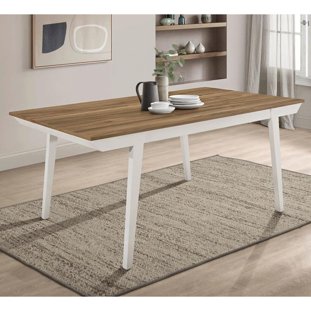 Corrigan Studio Town-tone Finish Rectangular Dining Table in Natural ...