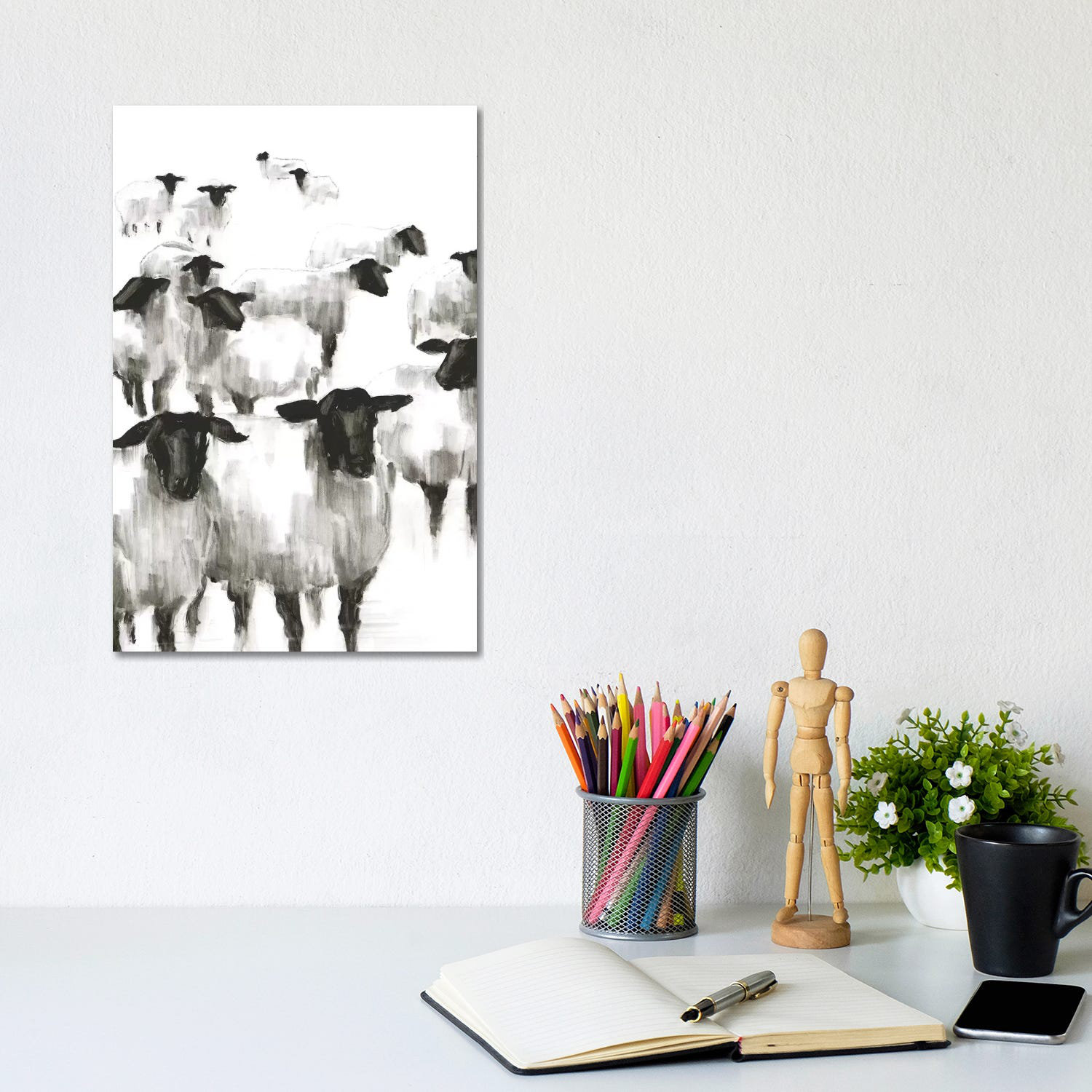 East Urban Home Counting Sheep II by Ethan Harper - Painting Print ...