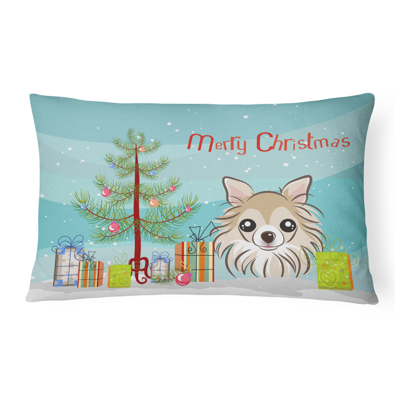 Caroline's Treasures Christmas Tree and Chihuahua Fabric Indoor/Outdoor ...
