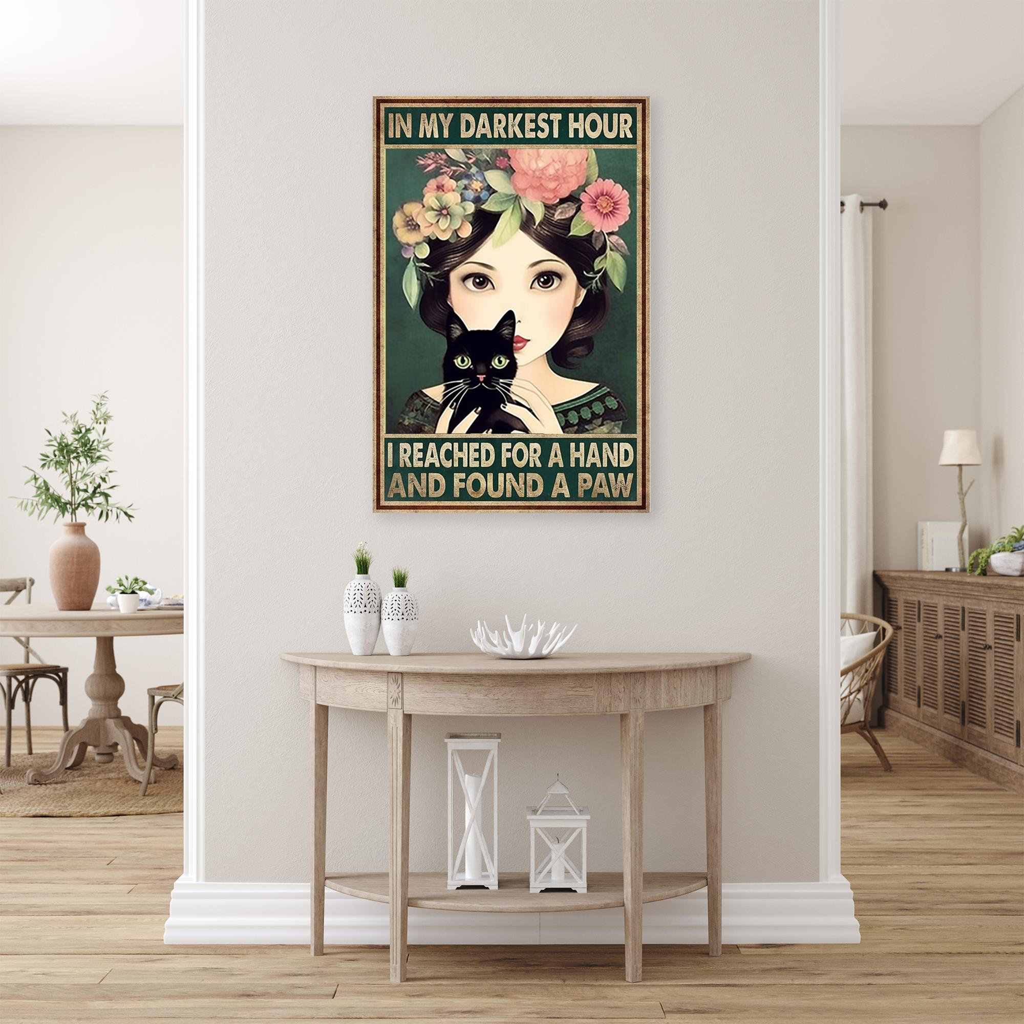 Trinx Black Cat And Found A Paw - 1 Piece Rectangle Grap Black Cat And ...