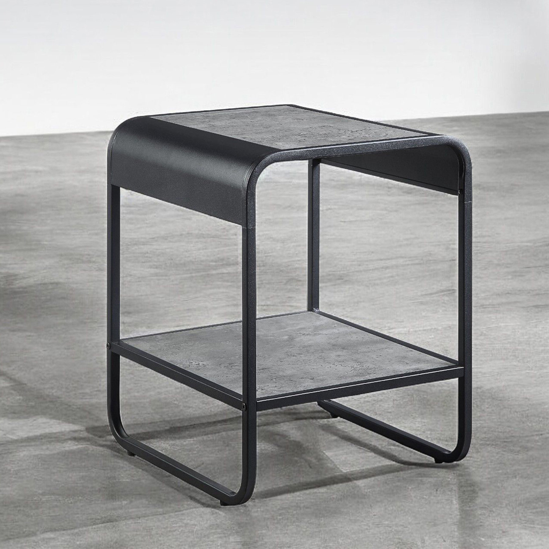 Latitude Run® Metal Frame End Table With Bottom Shelf | Wayfair
