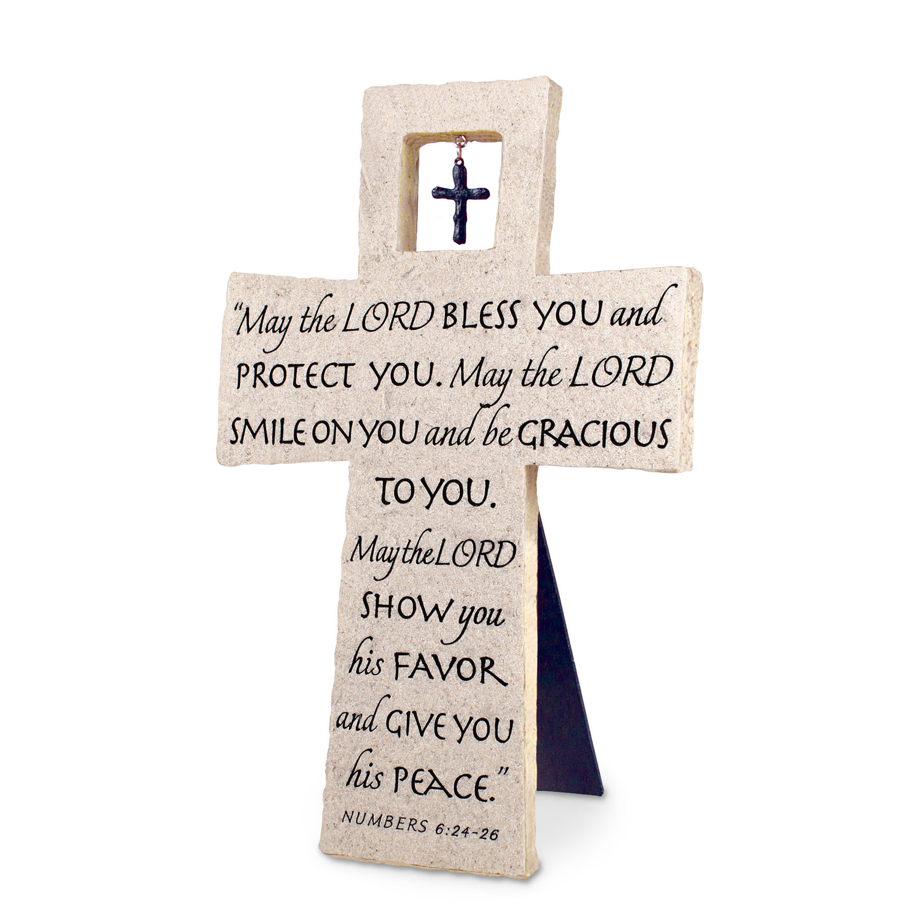 Trinx Henness Tabletop Cross Bless You Decorative Plaque | Wayfair