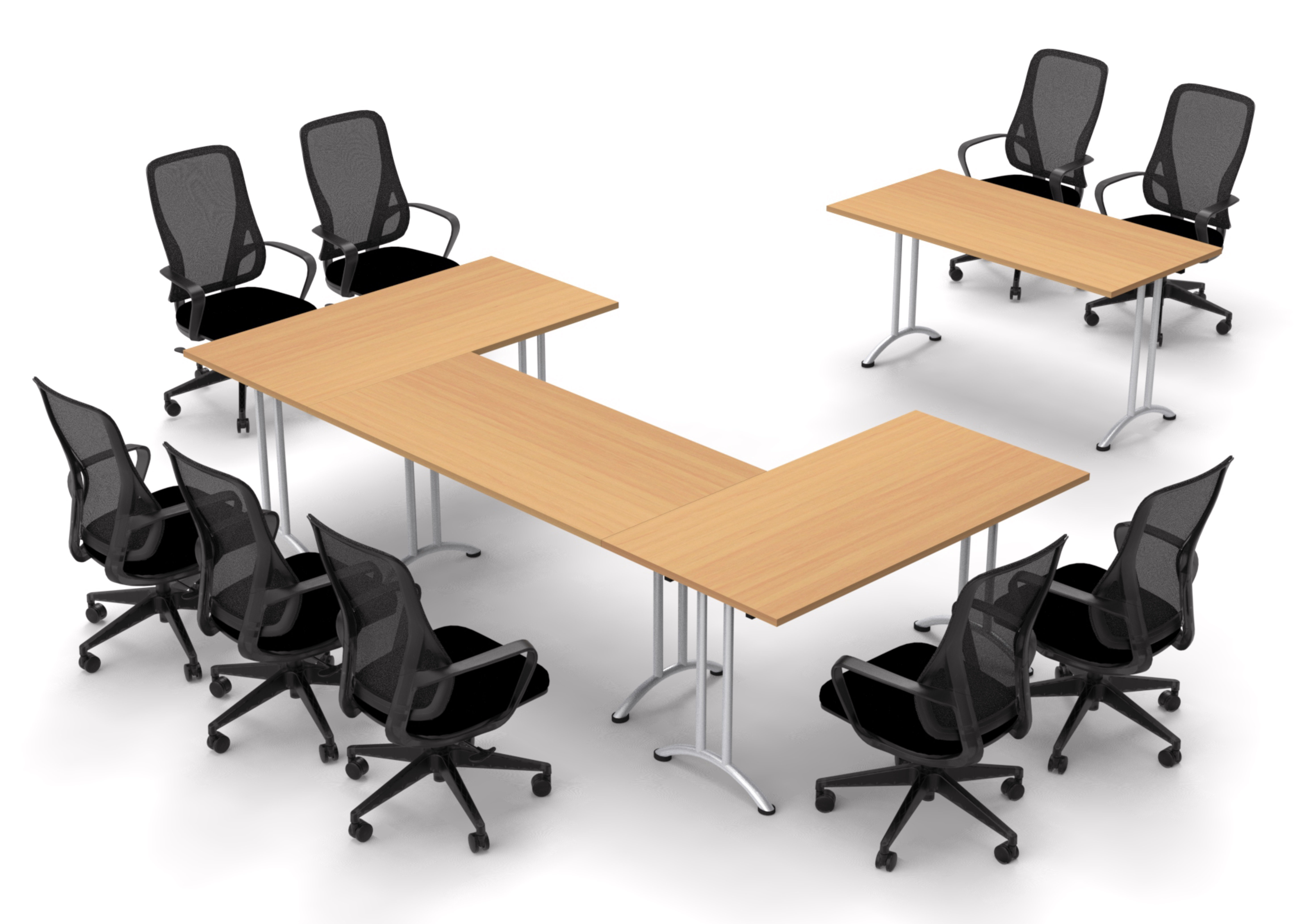 Symple Stuff Hagy 9 Person Conference Meeting Tables with 9 Chairs ...