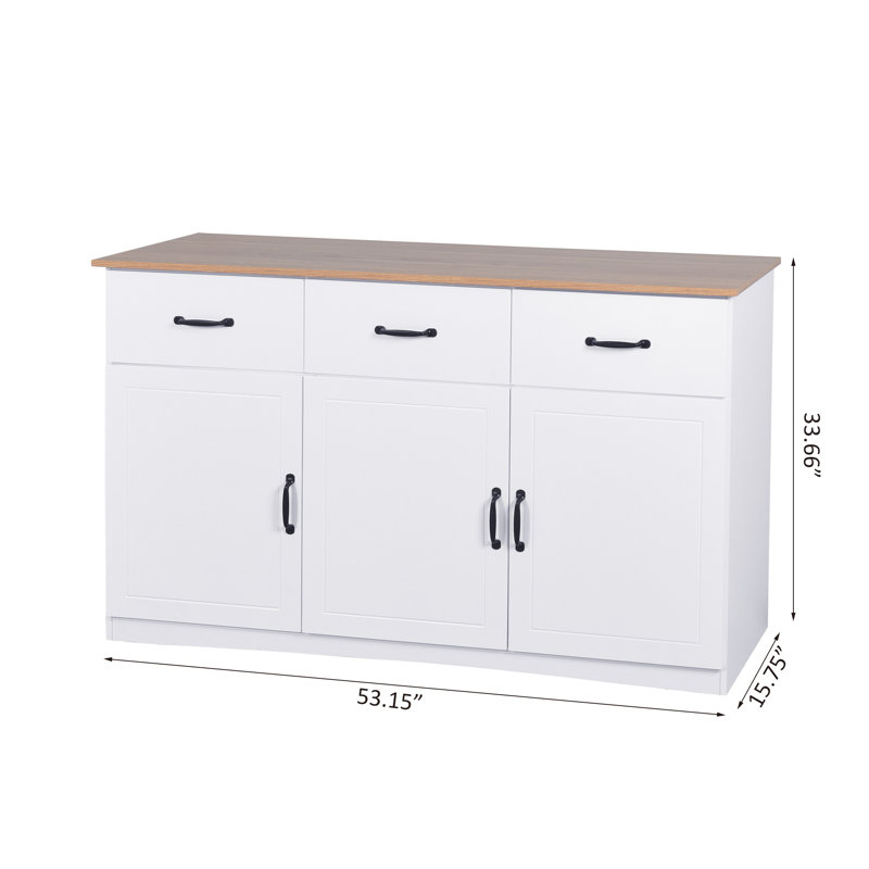 Ebern Designs Neisler 53" Wide 3 Drawer Sideboard | Wayfair