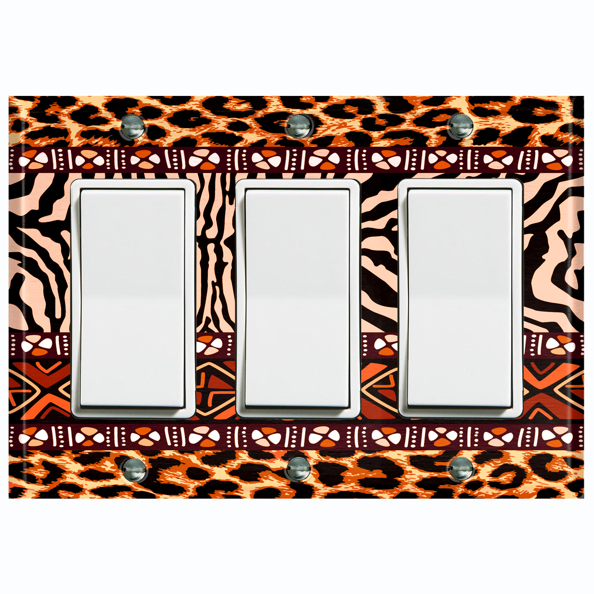WorldAcc Metal Light Switch Plate Outlet Cover (Safari Pattern African ...