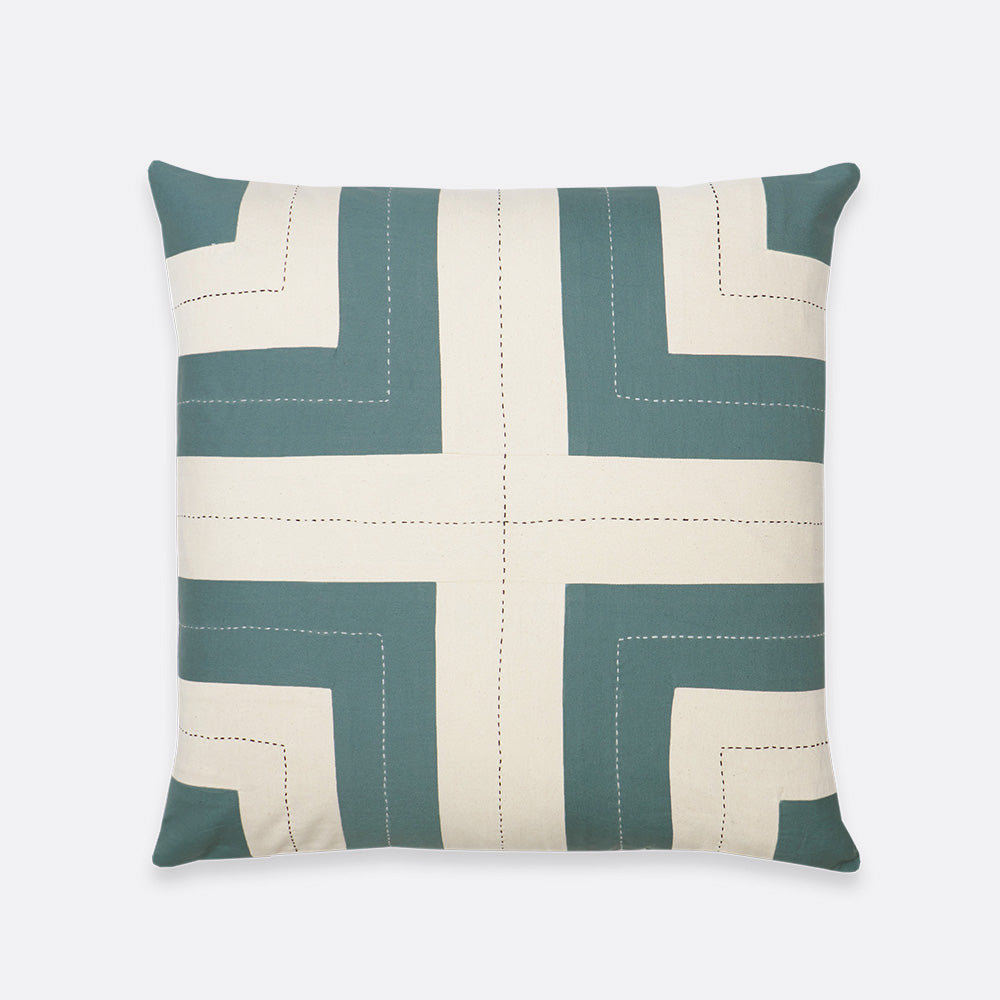 Anchal Interlock Embroidered Cotton Throw Pillow | Perigold