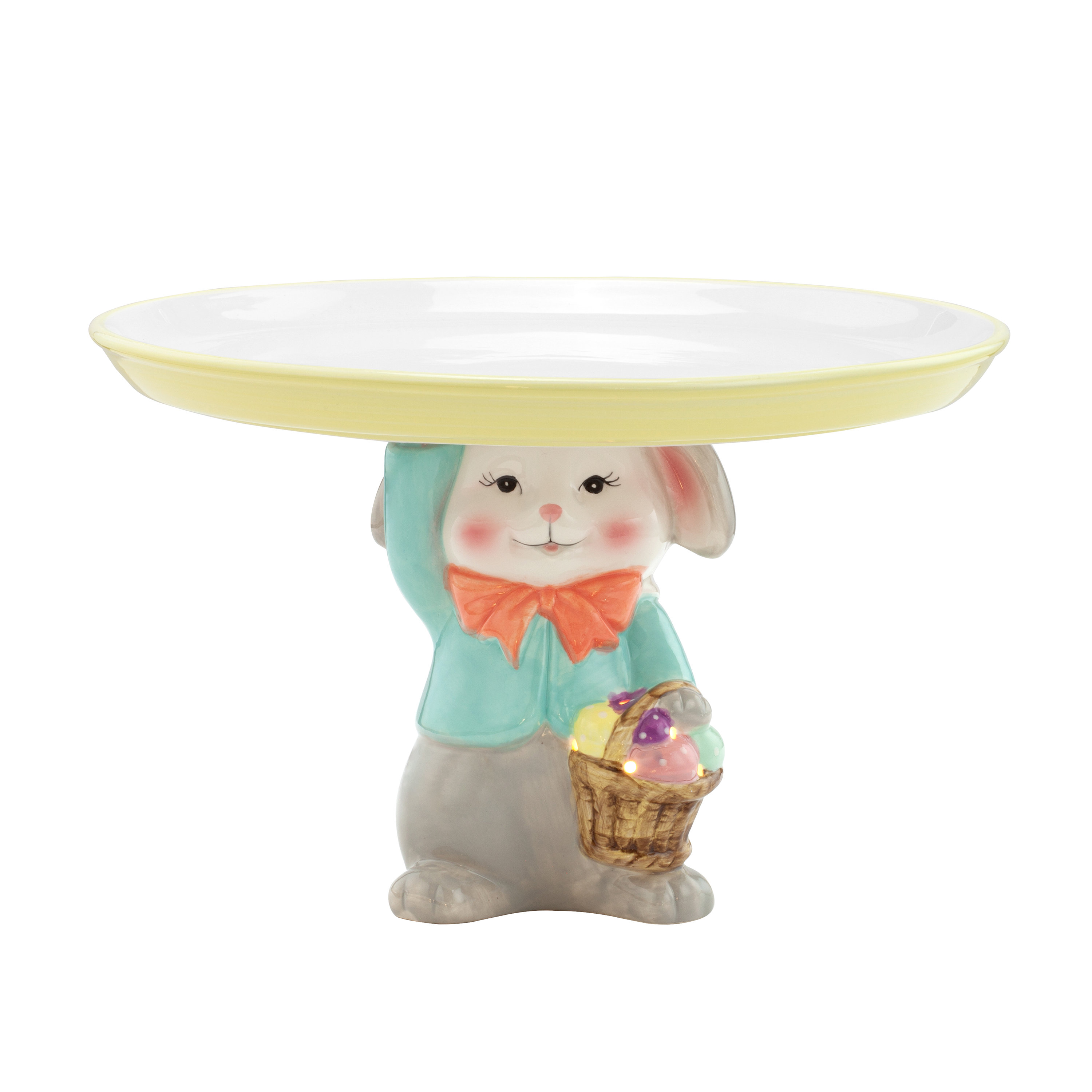 Mr. Cottontail Easter Ceramic Bunny Cake Plate - Brown | Wayfair