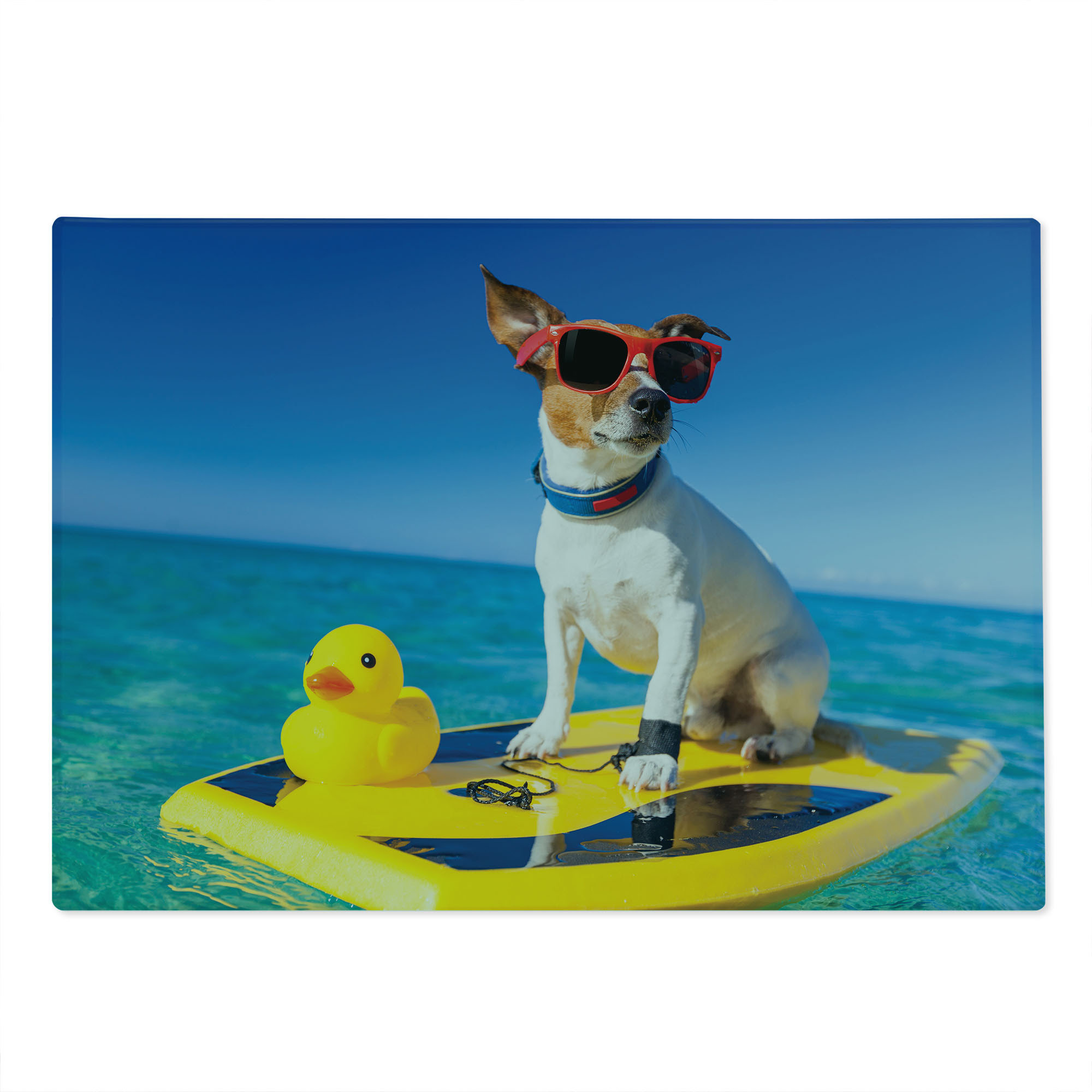 Ambesonne Rubber Duck Cutting Board Large Size Dog Duck Surfing ...