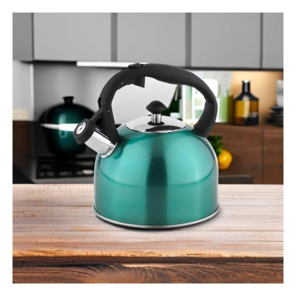Latitude Run® Stainless Steel Tea Kettle, 2.4-Quart, Teal | Wayfair