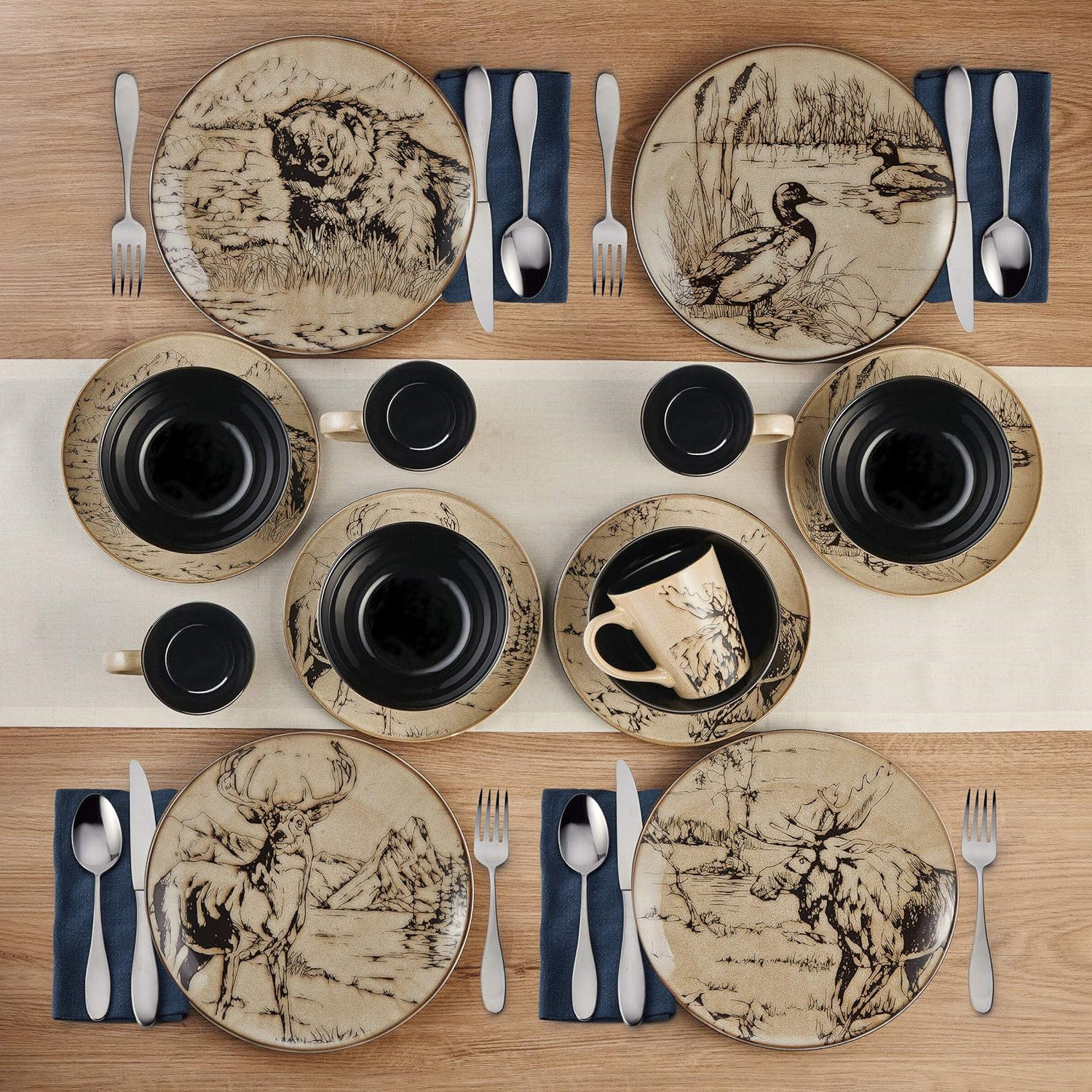 Loon Peak® Jozi 16 Piece Stoneware Dinnerware Set - Service for 4 | Wayfair