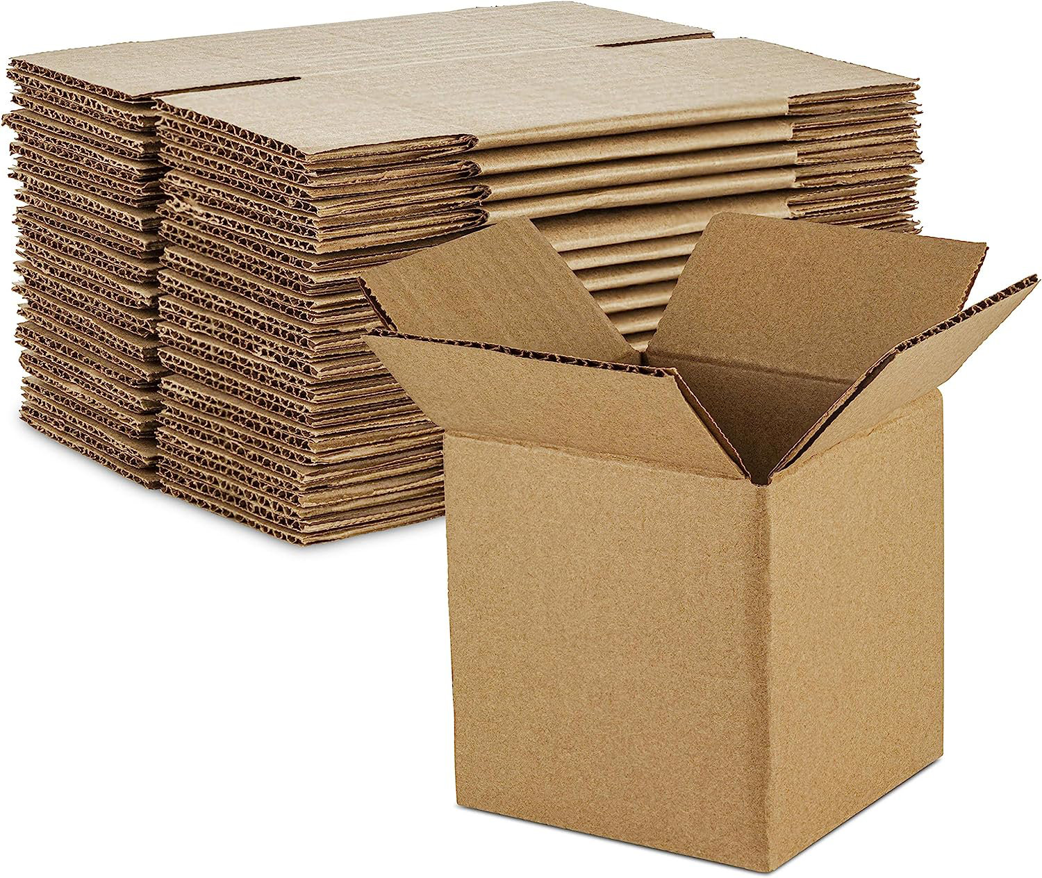 MT Products Brown Corrugated Shipping Boxes - 5" x 5" x 5" Packing ...