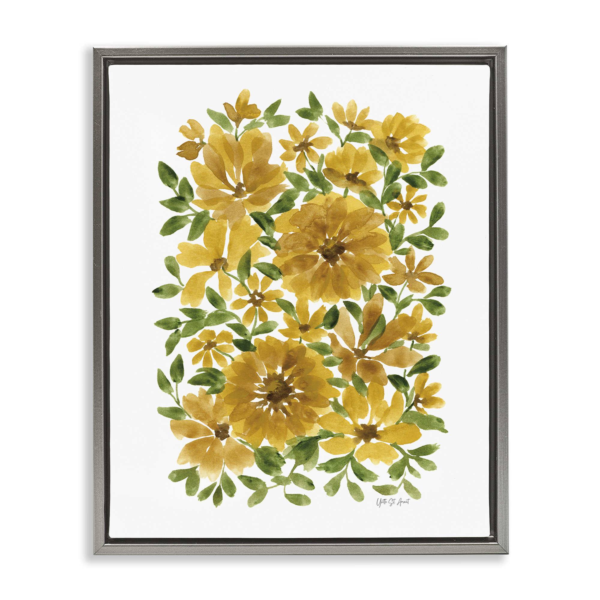 August Grove® Scattered Sunflower Blooms Floater Canvas Wall Art by ...
