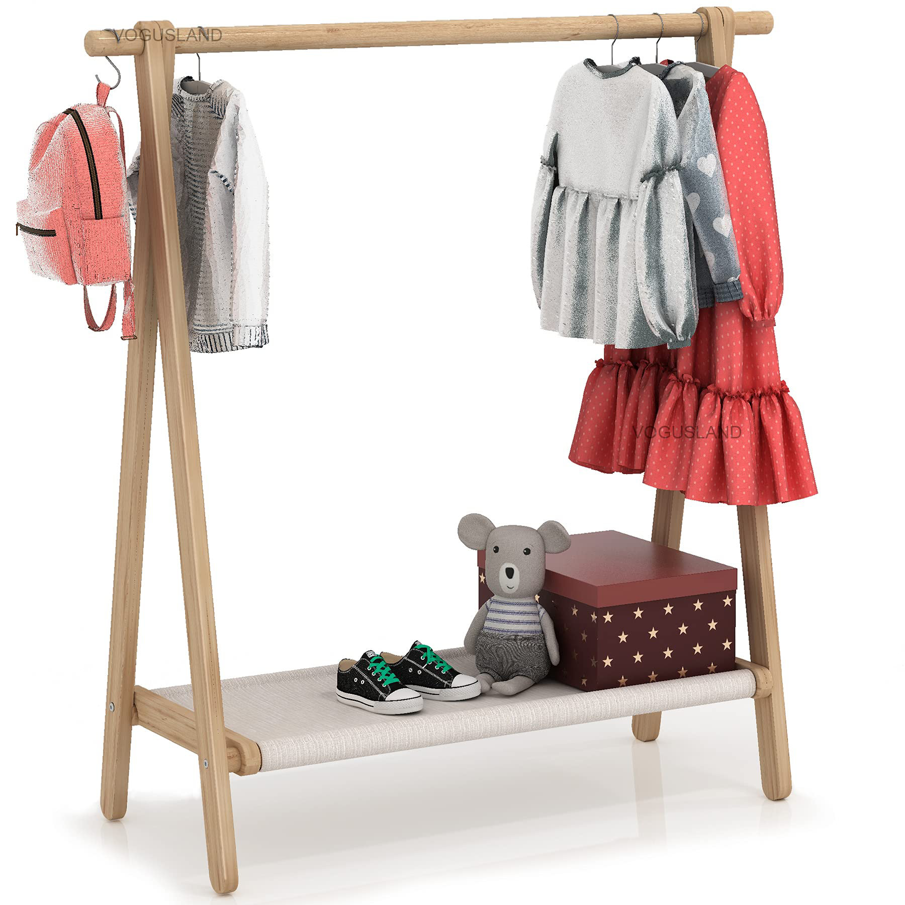 Hokku Designs Jahneil 38'' Solid Wood Clothes Rack | Wayfair
