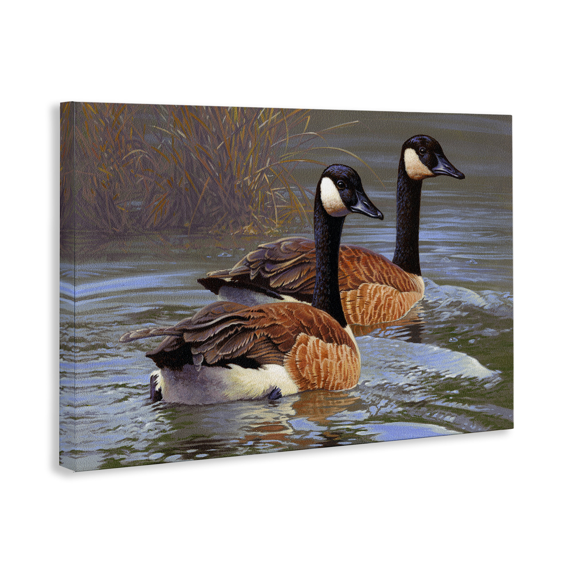 Charlton Home® Backwater Canada Geese Canvas Wall Art by Rod Lawrence ...