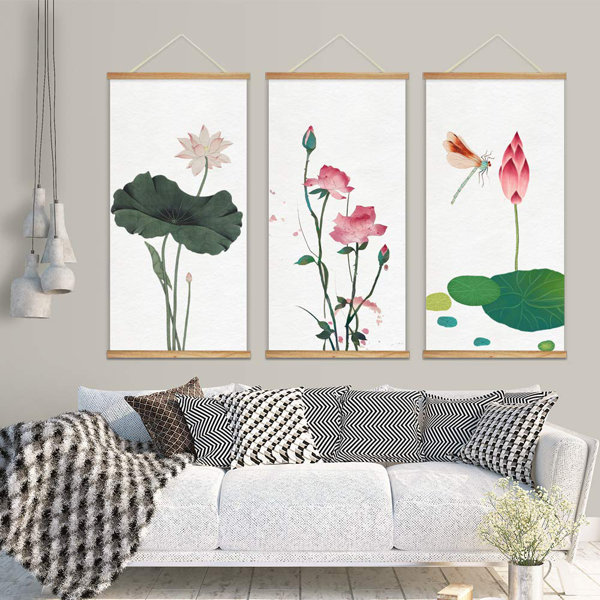 IDEA4WALL Floral Botanical Hanging Poster with Wood Frames Beautiful ...